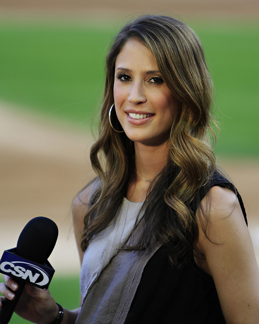 Susannah Collins doing sideline for Villanova vs. Seton Hall